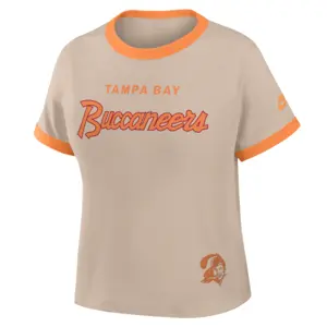 Nike Tampa Bay Buccaneers Rewind Ringer Mod Cropped T-shirt - Brown