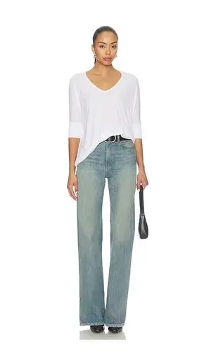 Michael Lauren Dylan 3/4 Sleeved Draped V-neck