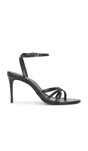 BLACK SUEDE STUDIO Olie 80 Sandal In Black - Black Leather