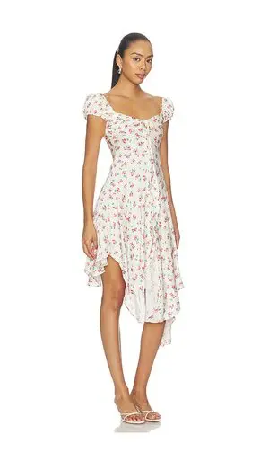 For Love & Lemons Cherry Mae Midi Dress In Multi