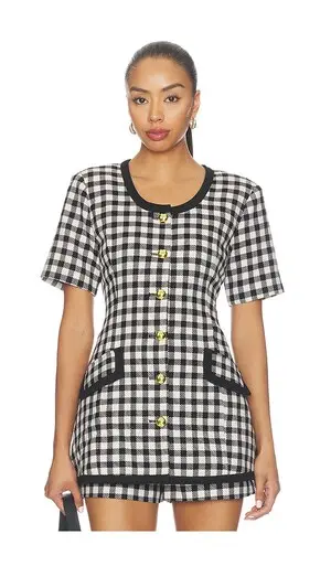 MAUDE CLUB Frances Jacket In Multi - Black Gingham