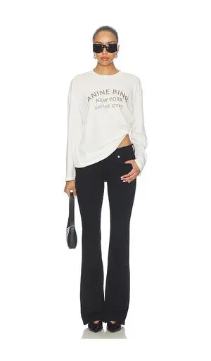 ANINE BING Long Sleeve New York Stencil T-shirt