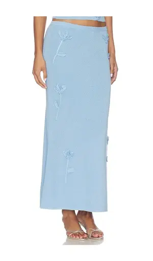 Majorelle Kaidyn Flower Embroidered Midi Skirt