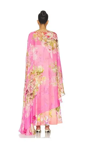 Hemant & Nandita Ruched Cape Dress