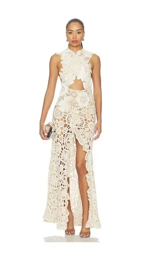BRONX BANCO Crochet Naia Dress - Cream