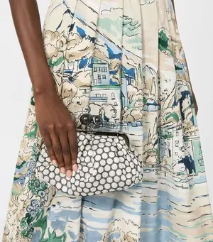 Max Mara Woven Jacquard Pasticcino Clutch Bag