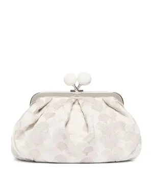 Max Mara Woven Jacquard Pasticcino Clutch Bag - White