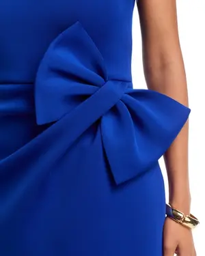 Eliza J One Shoulder Side Bow Midi Dress