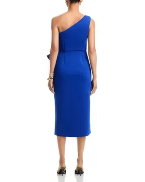 Eliza J One Shoulder Side Bow Midi Dress