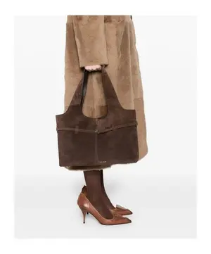 Manu Atelier Suede Tote Bag With Buckle Detail