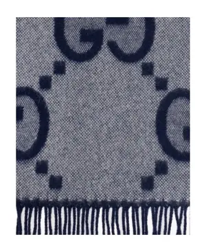Gucci Gg Jacquard Fringed Scarf
