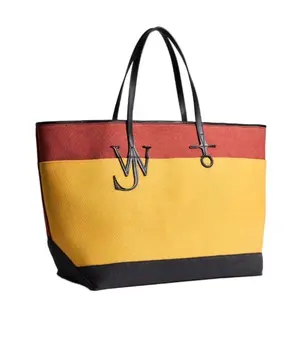 J.W.ANDERSON Xl Anchor Canvas Leather Tote In Rust Multi