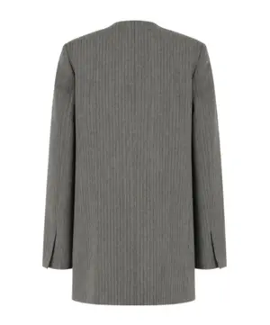 Alberta Ferretti Collarless Double-breasted V-neck Jacket - No