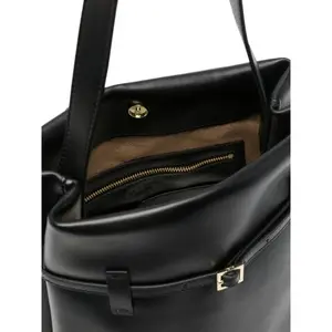 Manu Atelier Buckle Detailed Tote Bag - Black