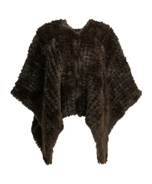 Pinko Crewneck Shearling Poncho