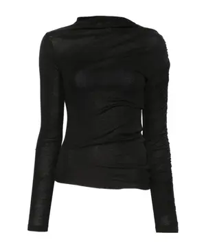 Pinko Ruched Asymmetric Top - Black