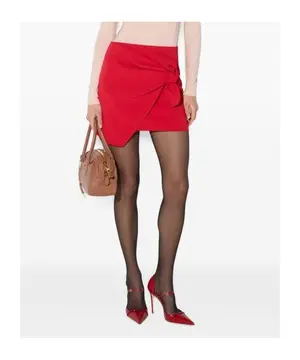Elisabetta Franchi Bow Detail Mini Skirt - Enthusiastic Red