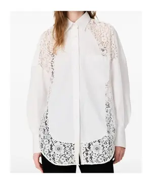 Stella McCartney Lace-panelled Cotton Shirt - White