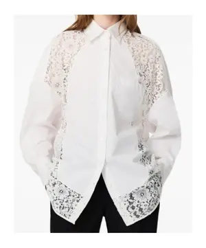 Stella McCartney Lace-panelled Cotton Shirt - White