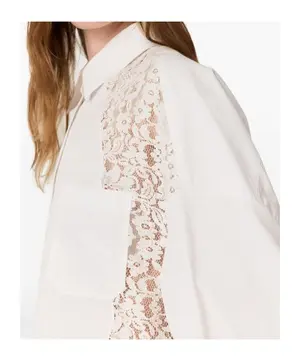 Stella McCartney Lace-panelled Cotton Shirt - White