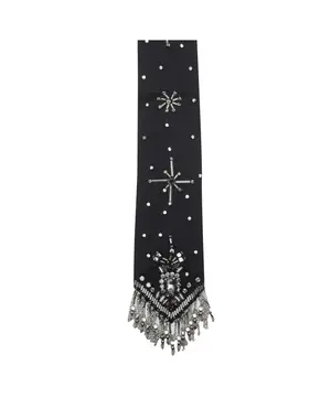 Pinko Dracena Embellished Fringe Tie