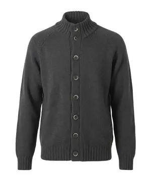 Altea Ribbed-knit Button-up Cardigan With High Neck - No