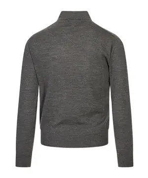 Canali Long-sleeve Knitted Polo Shirt