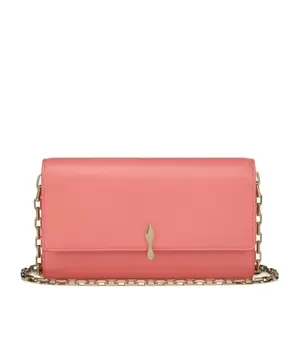 CHRISTIAN LOUBOUTIN Bettina Wallet On Chain - Grapefruit Color
