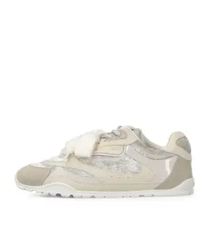 Pinko Panelled Shearling-trim Sneakers