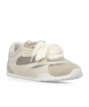 Pinko Panelled Shearling-trim Sneakers
