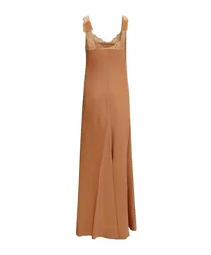 FORTE_FORTE Lace-trim Satin Maxi Dress