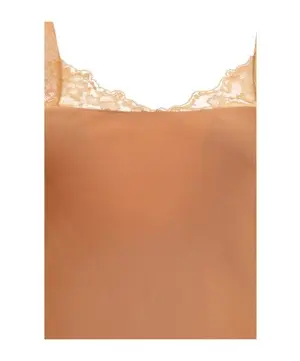 FORTE_FORTE Lace-trim Satin Maxi Dress