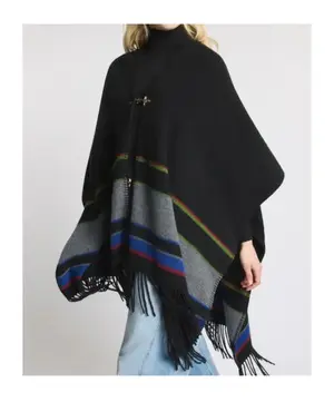 FAY Poncho In Striped Wool