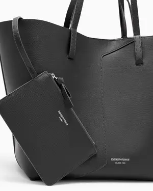 Emporio Armani 1981 Leather Shopper Bag - Black
