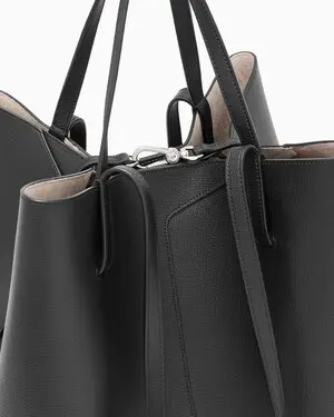 Emporio Armani 1981 Leather Shopper Bag - Black