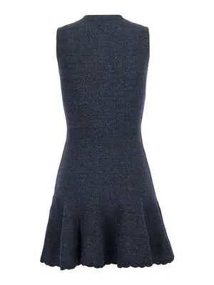 SELF-PORTRAIT Sleeveless Textured Knit Mini Dress