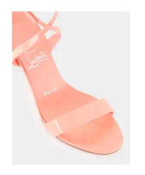 CHRISTIAN LOUBOUTIN Round Toe Stiletto Heeled Sandals With Crisscross Straps - Pink
