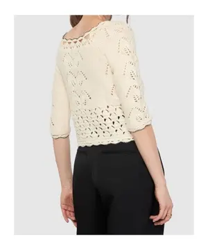 Isabel Marant Étoile Cropped Boat-neck Crochet Sweater