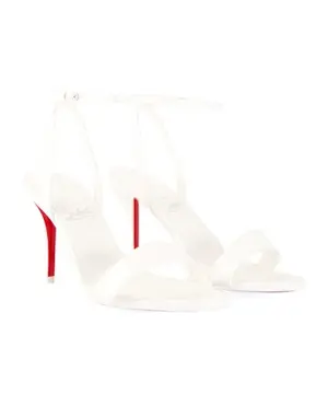 CHRISTIAN LOUBOUTIN Round Toe High-heeled Sandals - White
