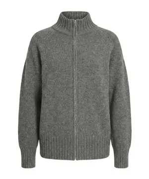 Malo Zip Raglan Bomber In Luxury Cashmere - Gray