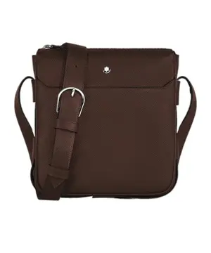 Montblanc Vertical Belt Messenger Bag In Sartorial Leather - Ebony