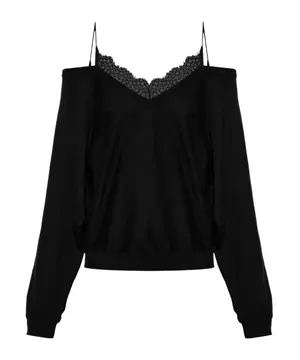 IRO PARIS Off-the-shoulder Knit Top - Black
