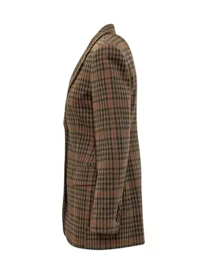 Max Mara Single-breasted Glen Plaid Jersey Blazer - Black