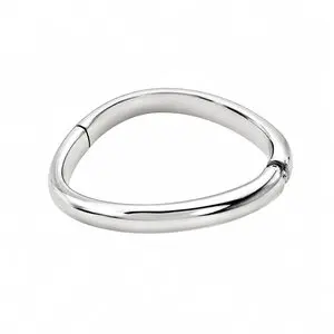 RARE MATTERS JEWELRY Modern Organic Shape Stainless Steel Hinge Cuff - Silver