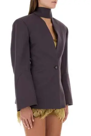 Attico Plum Wool Blazer