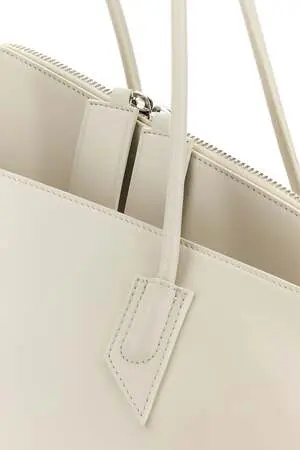 Attico Ivory Leather La Passeggiata Shoulder Bag - White
