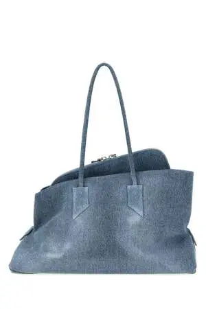 Attico Denim Medium La Passeggiata Shoulder Bag - Blue