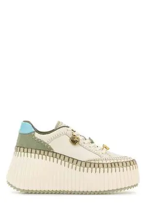 Chloé Ivory Leather Nama Sneakers