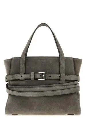 Moschino Suede Tie Me Handbag - Grey