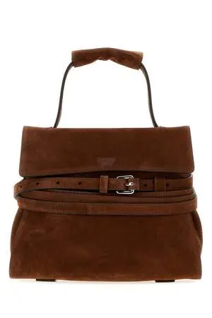 Moschino Suede Regular Tie Me Handbag - Brown